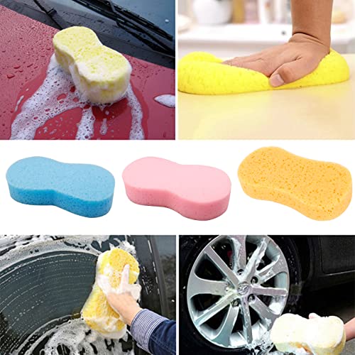 Car Sponge Washing Large Fam Sponges for Cleaning Brush, Big 10 Pcs High Foam Cleaning Washing Sponge Pad for Car for Kitchen, Microfiber, Household Cleaning (Random 10-Color Mix)