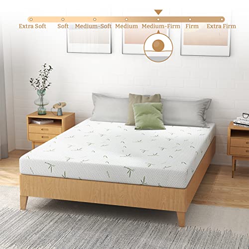 wOod-it Full Size Mattress in a Box, 6 inch Cooling Gel Memory Foam Mattresses Made in USA with Breathable Bamboo Cover, Medium Firm