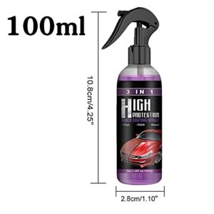 RJDJ 3 in 1 High Protection Quick Car Coating Spray, Extreme Slick Streak-Free Polymer Quick Detail Spray,Quick Coat Car Wax Polish Spray for Cars Easy to Use (3PCS)