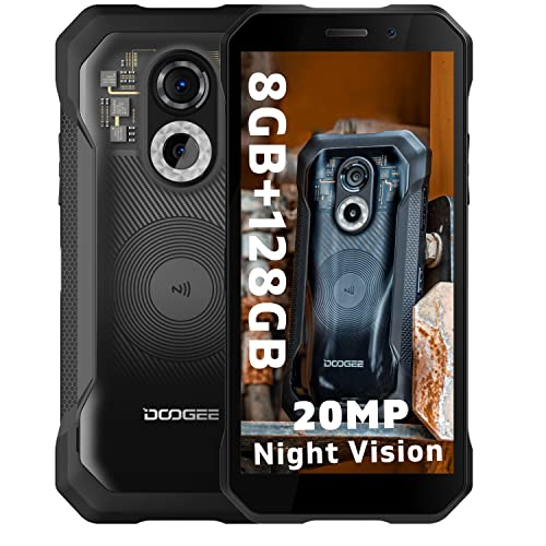 DOOGEE S61 PRO Rugged Smartphone (2022) - 20MP Night Vision Unlocked Android Phones - 8GB+128GB - Android 12 - IP68 Waterproof Rugged Phone Outdoor- 5180mAh Battery - 6.0" IPS HD- Dual SIM 4G - NFC