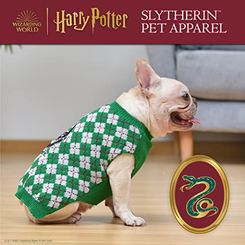 Harry Potter: Slytherin Pet Sweater - Size Small | Harry Potter Costumes for Dogs| Harry Potter Dog Apparel & Accessories for Hogwarts Houses, Slytherin Green