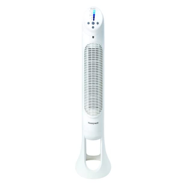 Honeywell QuietSet Oscillating Electric Tower Stand Fan 40”, Powerful and Quiet 5-Speeds with Remote Control, White - HYF260W (Renewed)