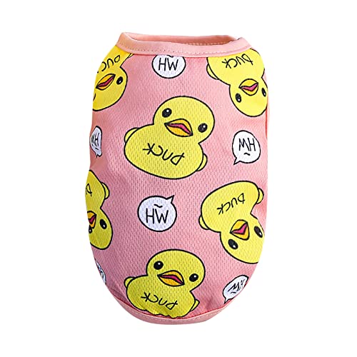 Little Yellow Duck Cartoon Backpack Pet Clothes Dog Cat Supplies Spring Summer Autumn Winter Suit Clothes Pet Clothes Hangers for Closet (Pink, XS)