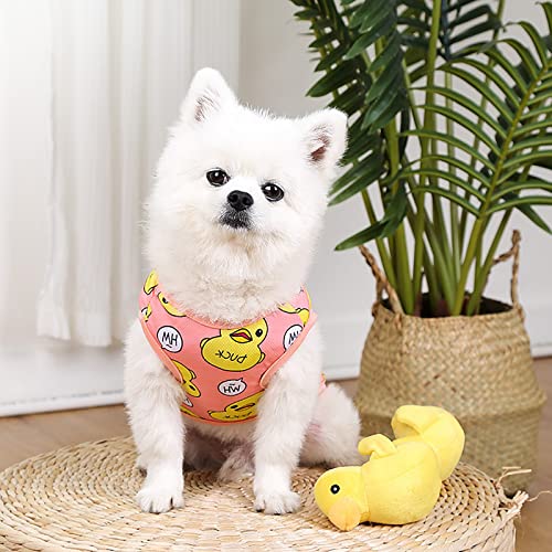 Little Yellow Duck Cartoon Backpack Pet Clothes Dog Cat Supplies Spring Summer Autumn Winter Suit Clothes Pet Clothes Hangers for Closet (Pink, XS)