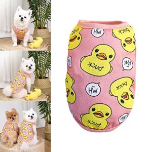 Little Yellow Duck Cartoon Backpack Pet Clothes Dog Cat Supplies Spring Summer Autumn Winter Suit Clothes Pet Clothes Hangers for Closet (Pink, XS)