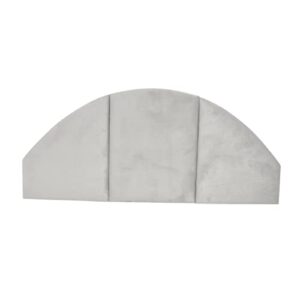 main + mesa nosom upholstered velvet sound reducing panel arched headboard, grey, queen