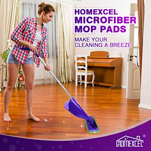 HOMEXCEL Microfiber Mops Reusable Floor Mop Pads 12-inch Swiffer Wet Jet Refills 4 Pack,Bundle with 12 Pack Swedish Sponge Dish Cloth Reusable Abosorbent Hand Towels Sponge Cloth