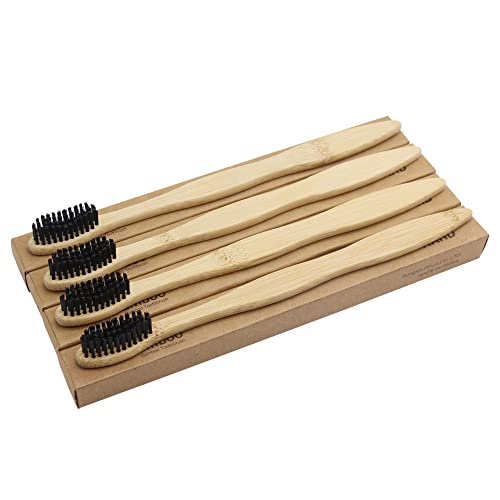 N-amboo Extra Hard Bamoo Toothbrush 8 Pieces of One Pack Firm Bristles Super Hard Toothbrush