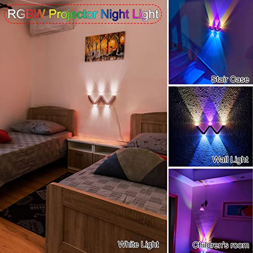 ACNCTOP Night Light Projector,Led Projector Kids Bedroom Lights Wall Sconces RGB and White Lamp Perfect for Aesthetic Room Decor in Your Home