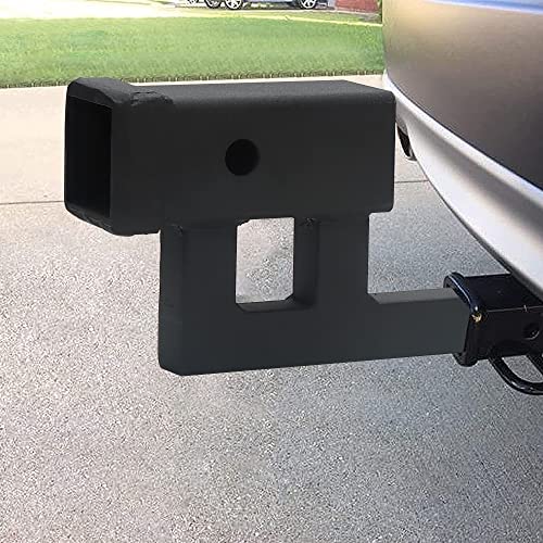 LCGP Dual Receiver Extender Trailer Towing Hitch Extension for 2 Inch Receivers with 4 Inch Rise/Drop Adapter Bike Racks