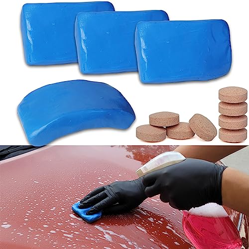 awave bloom Car Clay Bars Auto Detailing 400g and Clay bar Lubricant Tablets 8 Pack(1pcs=16 oz) Clay bar kit for Car Detailing Damage Free Cleaning