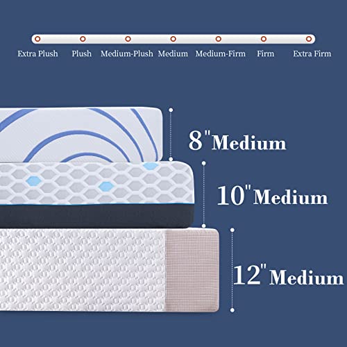 Vyfipt Full Size Memory Foam Mattress 10 Inch Bed in a Box Bamboo Charcoal Infused Gel Foam Cooling Medium Firm Mattress - Breathable - No Box Spring Needed – Full,10 Inch