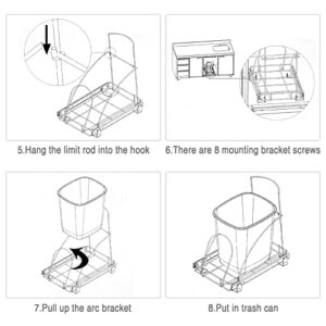 Farafox Pull Out Trash Can Under Cabinet - Adjustable Trash Can Slider for Kitchen Cabinet, Kitchen Trash Can Under Cabinet Trash for Home Base Kitchen Cabinet(Only Trash Can Slide)