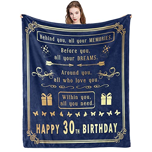 Happy 1992 30th Birthday Gifts Blanket for Women,30th Birthday Gifts for Women 60"x50",30th Birthday Gift Idea for Wife Sister Friends,30th Birthday Decorations Throw Blanket,Unique 30th Birthday Gift