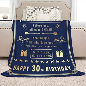 Happy 1992 30th Birthday Gifts Blanket for Women,30th Birthday Gifts for Women 60"x50",30th Birthday Gift Idea for Wife Sister Friends,30th Birthday Decorations Throw Blanket,Unique 30th Birthday Gift