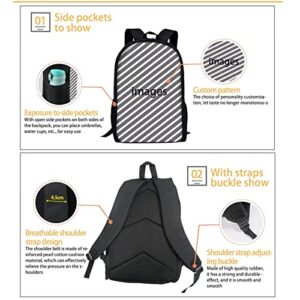 UNICEU Kids Sports Backpack Set 2 Packs, 3D Basketball Print, Large Capacity School Bookbag with Thermal Lunch Bag