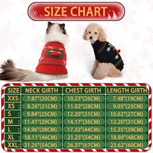 EMUST Dog Sweater, Knitted Christmas Pet Clothes with Pom Pom Ball Warm Dog Reindeer Sweater Soft Dog Christmas Clothes for Large Dogs, Red, XXL