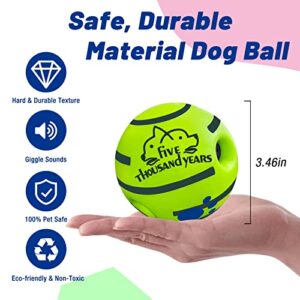 Wobble Giggle Dog Ball, Interactive Dog Toys Ball, Squeaky Dog Toys Ball Durable Wag Chewing Ball for Training Teeth Cleaning Herding Balls Indoor Outdoor Safe Dog Gifts for Puppy Small Medium Dogs