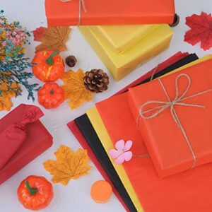 100 Sheets Black Orange Yellow Tissue Paper for Gift Bags,Gift Wrapping Paper for Harvest Fall Thanksgiving Holiday Party,13.8 x 19.7"