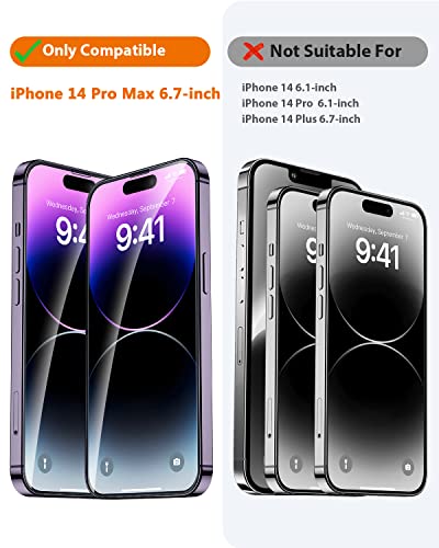 EGV 3 Pack Screen Protector for iPhone 14 Pro Max 6.7-inch, 9H Hardness iPhone 14 Pro Max Tempered Glass Cover With Align Frame, Clear Protective Glass Screen, Case Friendly, Easy Install, Bubble Free