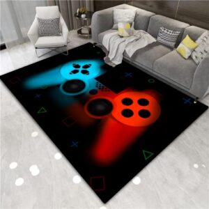 game controller modern area rug gaming carpet gamer rug boys rugs floor mat soft with non-slip backing home decor gamer room decor for living room bedroom 60"x39"