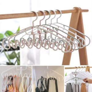 10 Pcs Wave Pattern Stackable Hanger - Magic Wave Pattern Hanger, Sturdy Plastic Non Slip Hangers Space Saver Closet Organization Hangers for Bra Top Camisole (Purple)