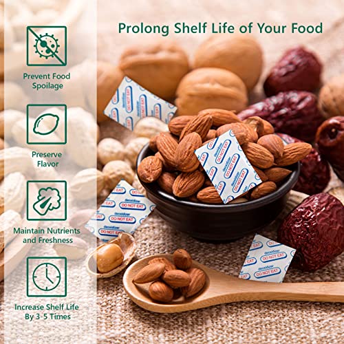 Oxygen Absorbers for Food Storage 300CC, 100 Packets O2 Absorbers Food Grade Oxygen Absorbers for Mylar Bags, Canning, Harvest Right Freeze Dryer, Dehydrated and Long Term Food Storage & Survival