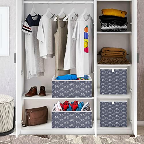 Flat Design Bicycle Storage Basket Storage Bin Rectangular Collapsible Closet Baskets Empty Gift Baskets Organizer for Living Room Bedroom