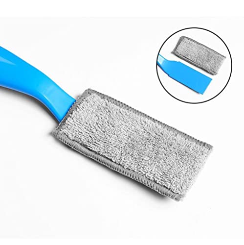 OHEPFD 2Pcs Car Cleaning Brushes, Mini Duster Car Interior Air Vent Cleaning Brush Soft Bristles Multifunctional Auto Brush Cleaning Tool for Dashboard Air Vent, 9298a Black+9298b Blue, 22*4.5cm