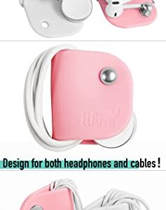 ELFRhino Cord Organizer Earbud Holder Earphones Headphones Winder Keeper Earbuds Case Storage Wrap Headset Keeper Cord Manager Cable Organizer(Blue+Pink+Black+White)