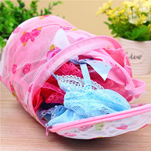 Cabilock Laundry Basket 5pcs Underwear Wash Mesh Bag Mesh Bra Laundry Bag Thickened Zippered Mesh Laundry Bags Bra Lingerie Panties Washing Bags Foldable Underwear Washing Bag for Women Girl White