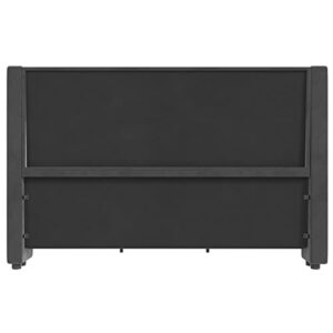 Jocisland King Bed Frame Upholstered Bed Wingback Headboard Velvet Tufted Diamond Button/No Box Spring Needed/Easy Assembly/Dark Gray