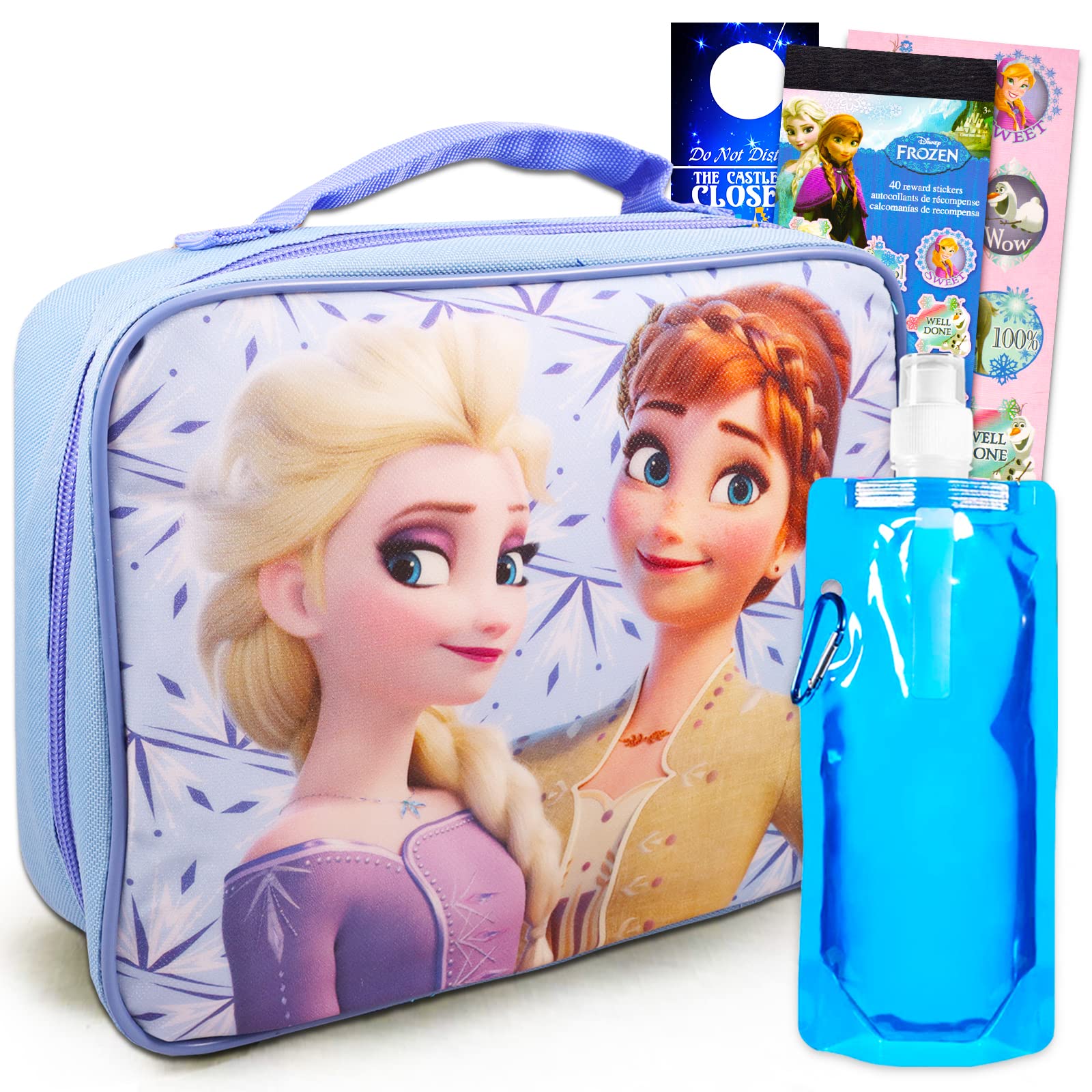 Disney Frozen Lunch Box for Girls Set - Disney Frozen Lunch Box, Water Bottle, Stickers, More | Disney Frozen Lunch Bag