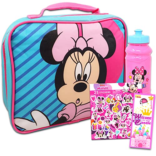 Minnie Mouse Lunch Box for Girls Set - Minnie Mouse Lunch Box, Water Bottle, Stickers, More | Minnie Mouse Lunch Bag