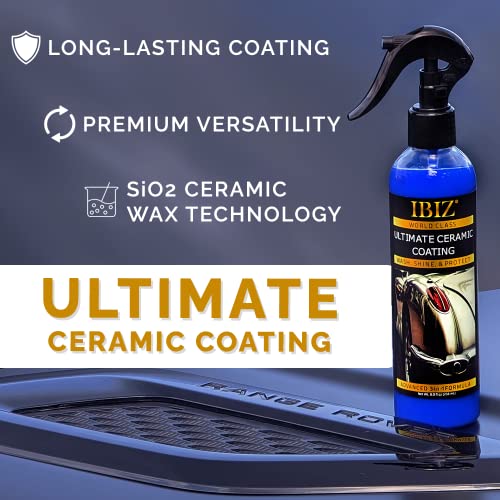 IBIZ Ultimate Ceramic Coating Car Wax - Spray Wax Paint Sealant - SiO2 Advanced Technology For Unparalleled Shine & Protection