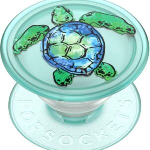 PopSockets Plant-Based Phone Grip with Expanding Kickstand, Eco-Friendly PopSockets for Phone - Translucent Tortuga