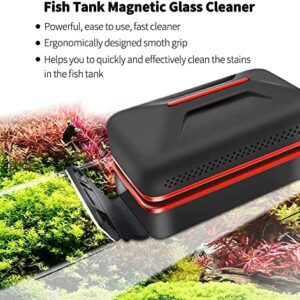 Magnetic Aquarium Glass Cleaner, Aquarium Magnet Cleaner, Fish Tank Magnetic Glass Cleaner with Detachable Scraper, Aquarium Glass Cleaner Magnet 【Floating - Scratch Free - Non Slip】 - (S)