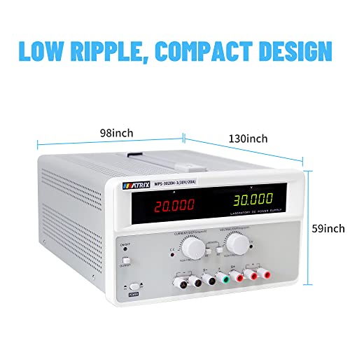 DC Laboratory Power Supply with OVP/OCP, MATRIX Laboratory Power Supply 30V 10a, 5-Digit Display high-Precision Power Pack, Adjustable Power Pack with Memory Function, (30V 20A)