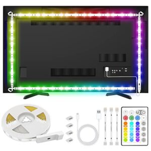 onstuy led strip lights 6.56ft for 40-60in tv, usb led tv backlight kit with remote,rgb color changing - 16 color 5050 leds bias lighting for hdtv