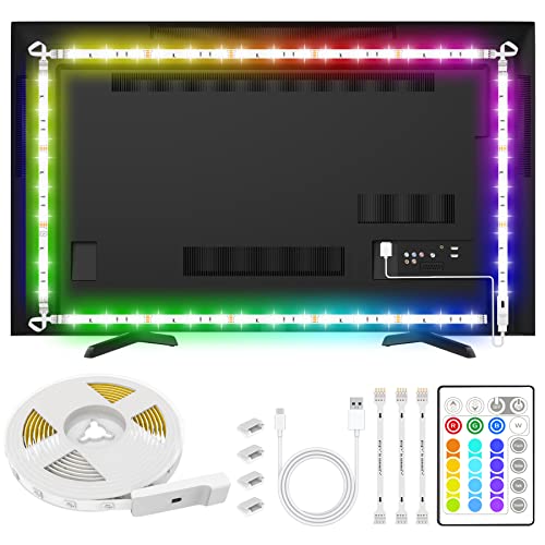 ONSTUY LED Strip Lights 6.56ft for 40-60in TV, USB LED TV Backlight Kit with Remote,RGB Color Changing - 16 Color 5050 LEDs Bias Lighting for HDTV