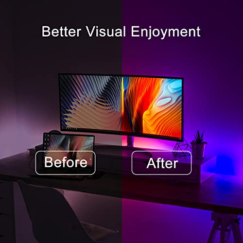 ONSTUY LED Strip Lights 6.56ft for 40-60in TV, USB LED TV Backlight Kit with Remote,RGB Color Changing - 16 Color 5050 LEDs Bias Lighting for HDTV