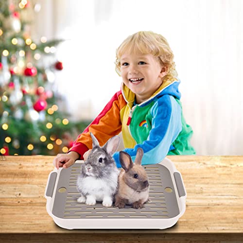 kathson Rabbit Litter Box Guinea Pig Training Litter Box Pet Toilet Potty Tray Small Animals Small Corner Litter Pan for Bunny Hamster Ferret Chinchilla Hedgehog（Writer）