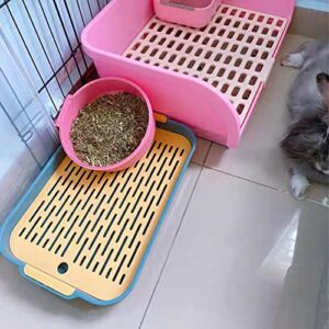 kathson Rabbit Litter Box Guinea Pig Training Litter Box Pet Toilet Potty Tray Small Animals Small Corner Litter Pan for Bunny Hamster Ferret Chinchilla Hedgehog（Writer）