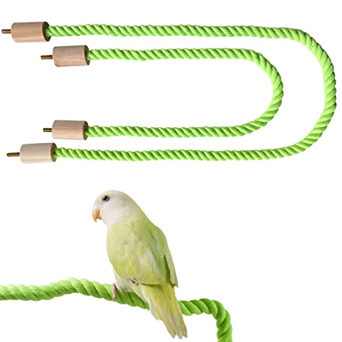 qumHmup Parrot Bird Perch,Bird Hemp Rope Perch,Parrot Grinding Perches Cage Play Stands, Birdcage Accessories Rope Toys.