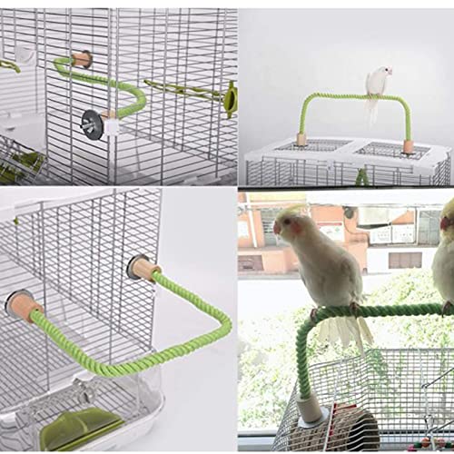 qumHmup Parrot Bird Perch,Bird Hemp Rope Perch,Parrot Grinding Perches Cage Play Stands, Birdcage Accessories Rope Toys.