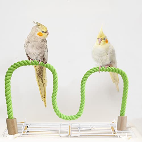 qumHmup Parrot Bird Perch,Bird Hemp Rope Perch,Parrot Grinding Perches Cage Play Stands, Birdcage Accessories Rope Toys.