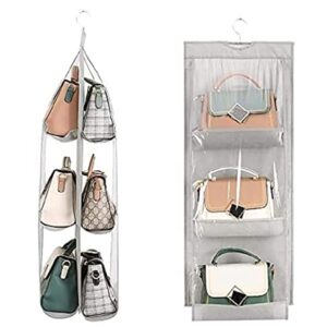 ZaYow Purses Hanger Hanging Handbag Organizer Bags Tote Storage Holder for Closet with 6 Large Pockets