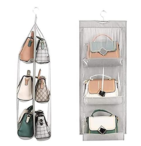 ZaYow Purses Hanger Hanging Handbag Organizer Bags Tote Storage Holder for Closet with 6 Large Pockets