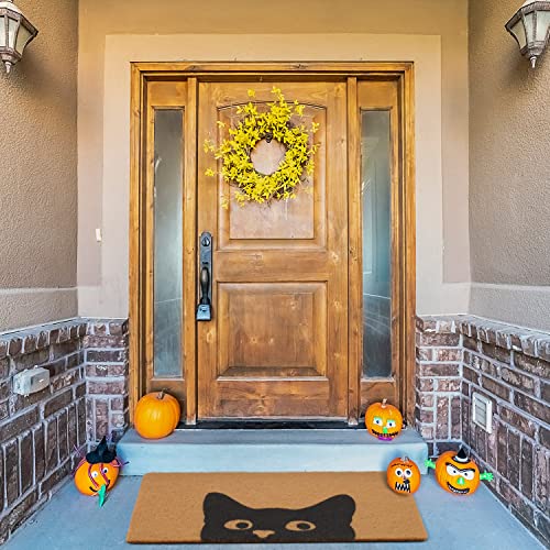 UINI Door Mat Outdoor Indoor Welcome Mats, Cute Cat Front Doormat, Non Slip Durable Entrance Rugs for Front Door, Inside Outside Entry, Porch, Resist Dirt, 17" x 30", Easy to Clean