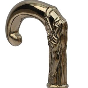 R S E Solid Brass Handle Trunk Beautiful Handle Cane for Wooden Walking Stick Shaft